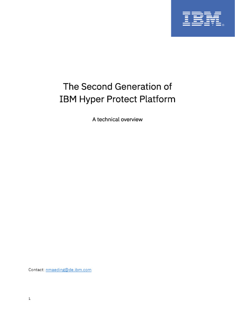The Second Generation of IBM Hyper Protect Platform | PDF | Cloud ...