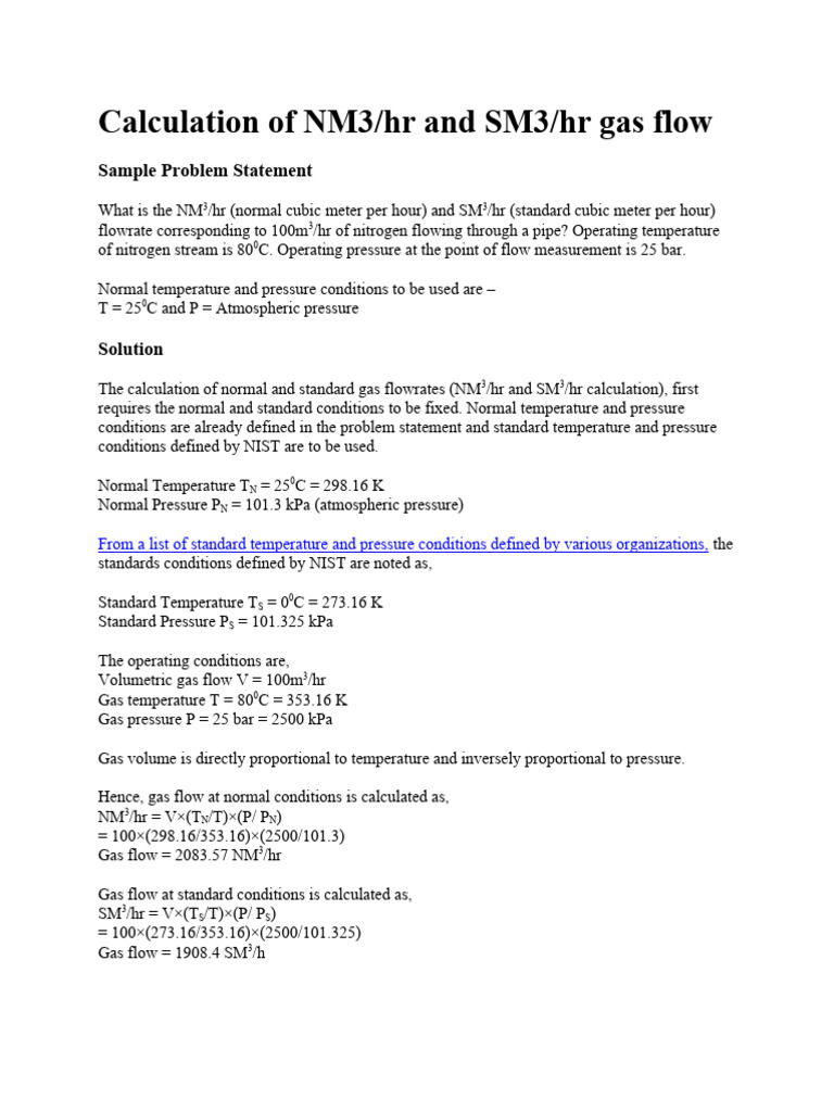 Gas Calculation Method | PDF