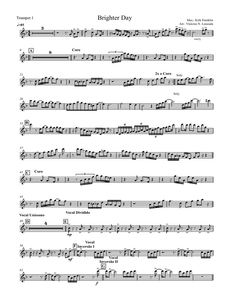 Brigther Day - Trumpet 1 | PDF