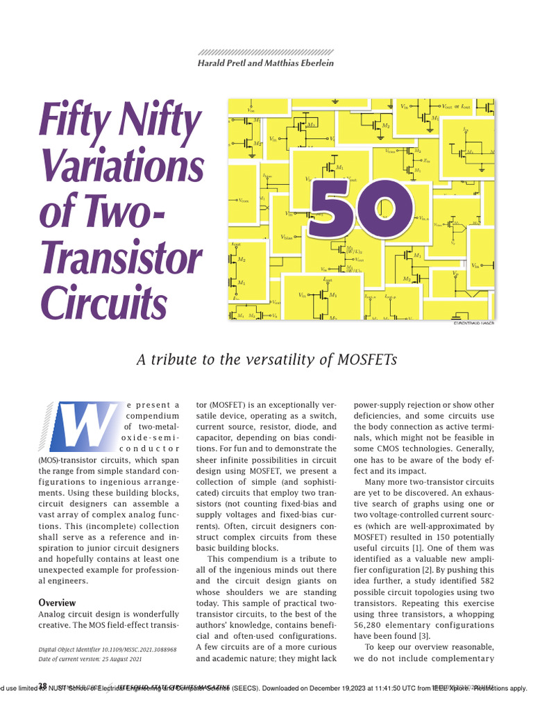 Fifty Nifty Variations of Two-Transistor Circuits A Tribute To The Versatility of MOSFETs | PDF ...