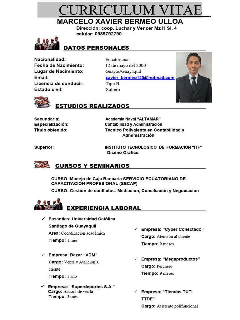 Curriculum Vitae Xavier Actualizado | PDF