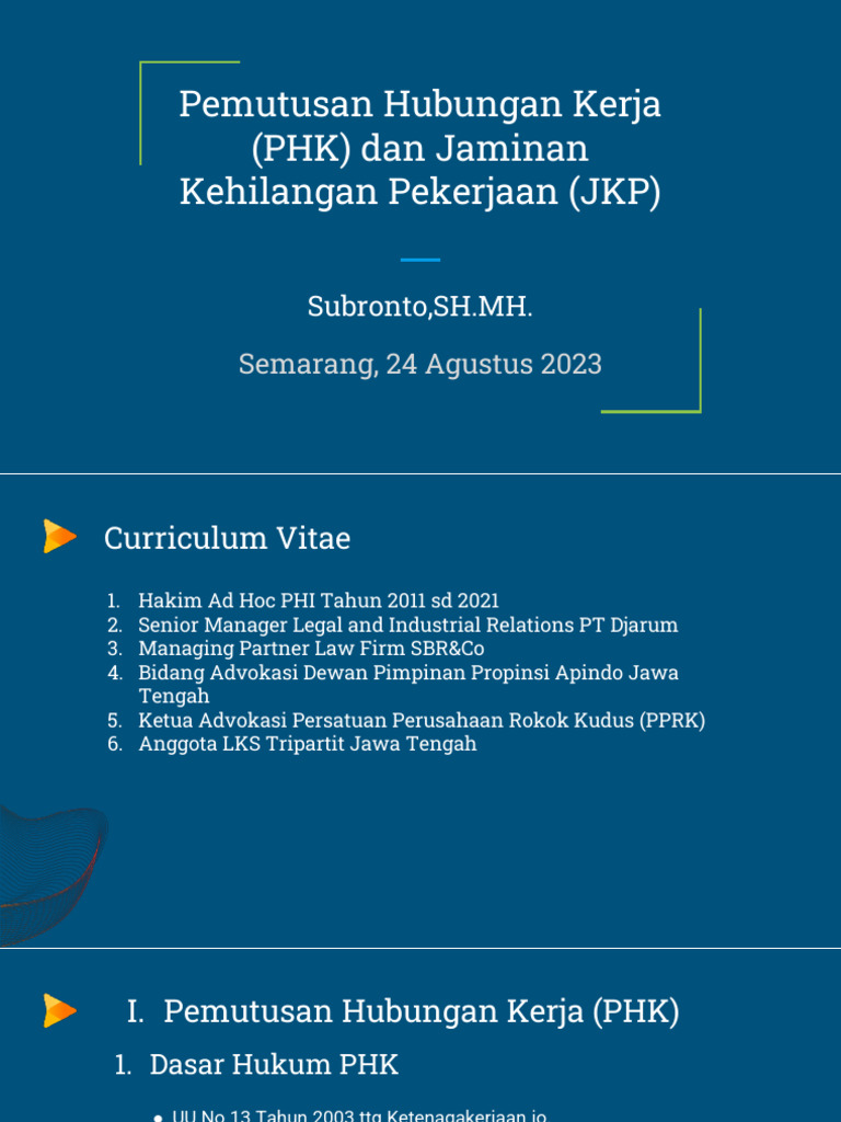 PHK dan Jaminan Kehilangan Pekerjaan | PDF