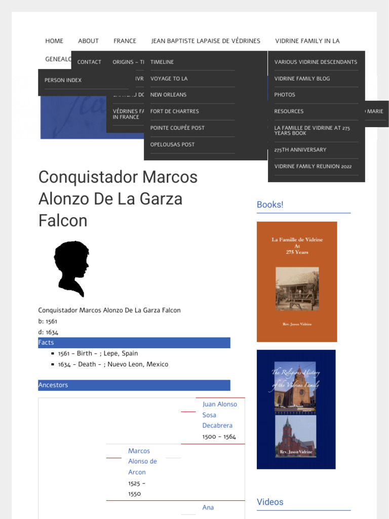 Conquistador Marcos Alonzo de La Garza Falcon | PDF