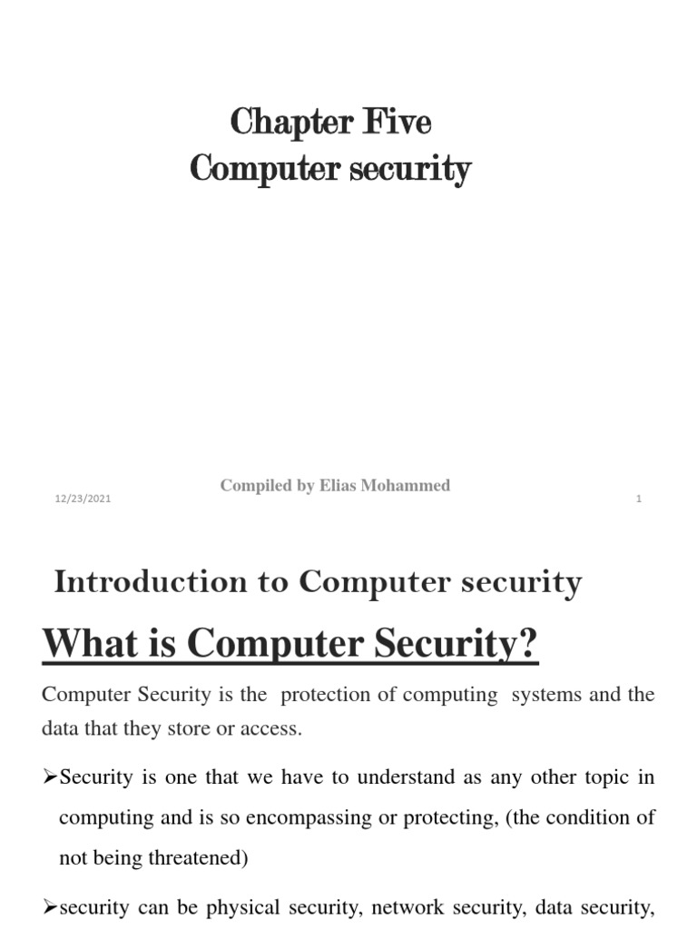 Chapter 5 Introduction To Computer Security | PDF