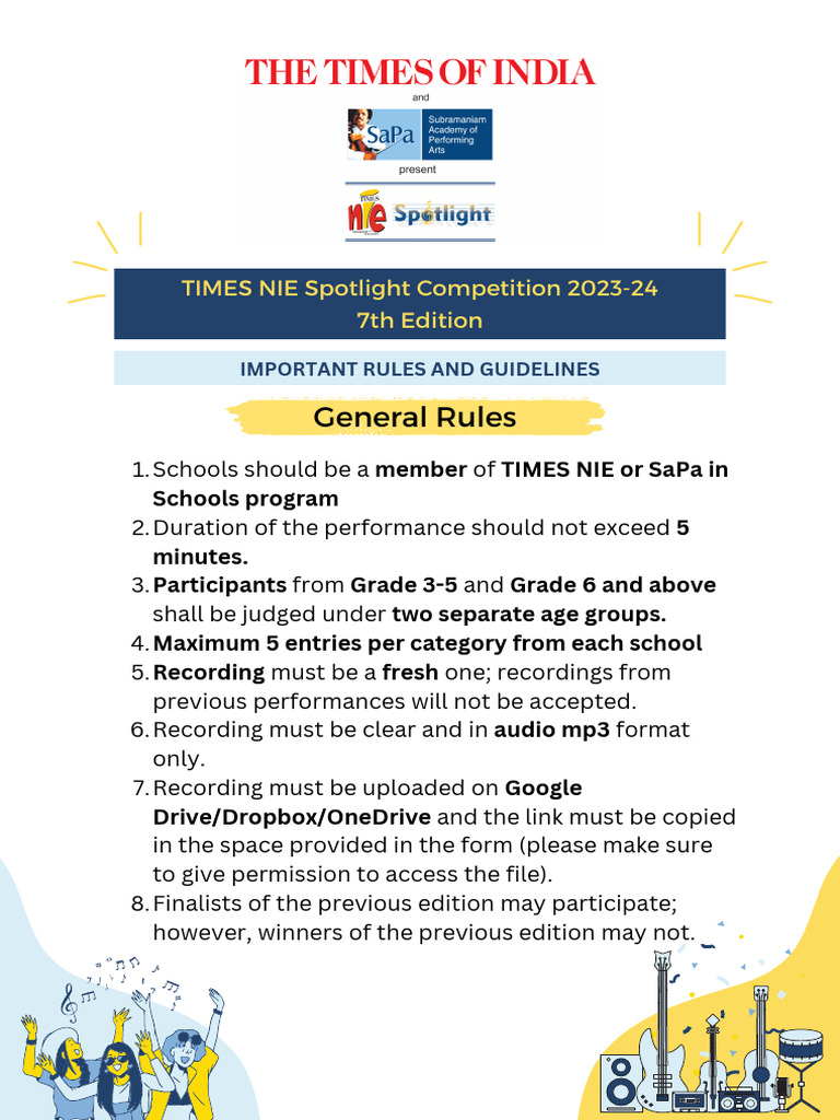 Student Music Competition Rules | PDF | Sound | Entertainment