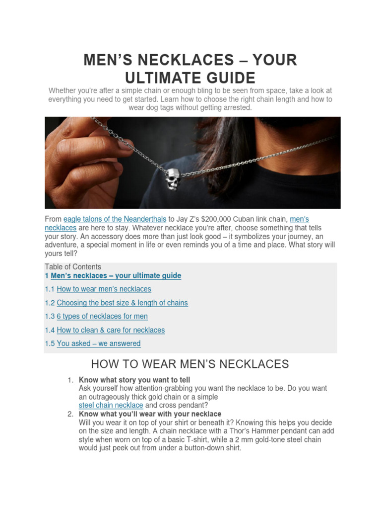 Men's Necklaces Guide | PDF