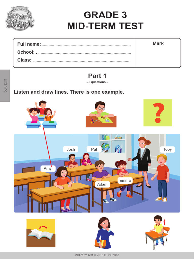 Mid-term English Test for Grade 3 | PDF