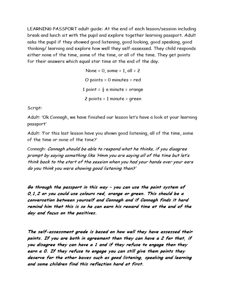 Learning Passport Adult Guide | PDF