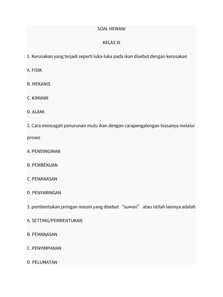 SOAL PAS XI Mega | PDF