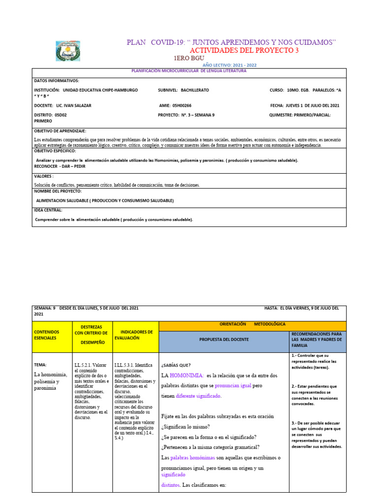Salazar 1ero BGU Semana 9 | PDF | Ciencia cognitiva