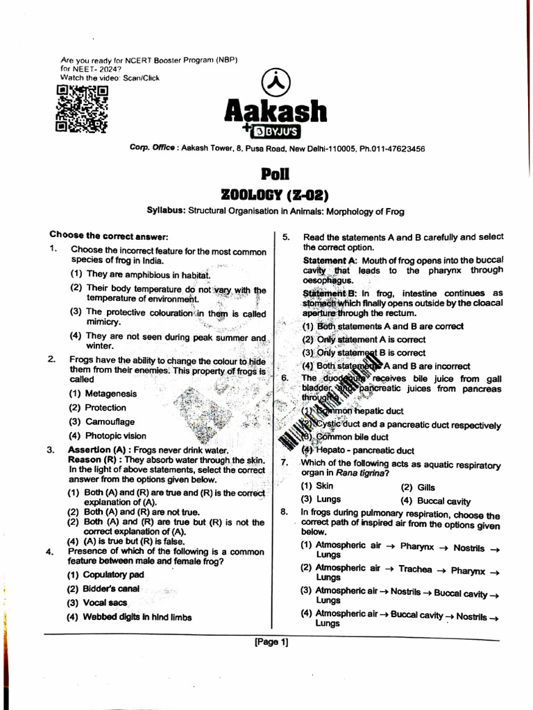 Poll 2 Zoology | PDF