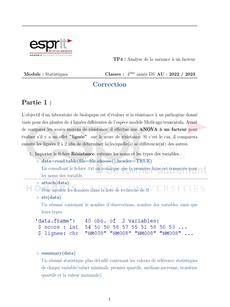 TP4 ANOVA Correction | PDF