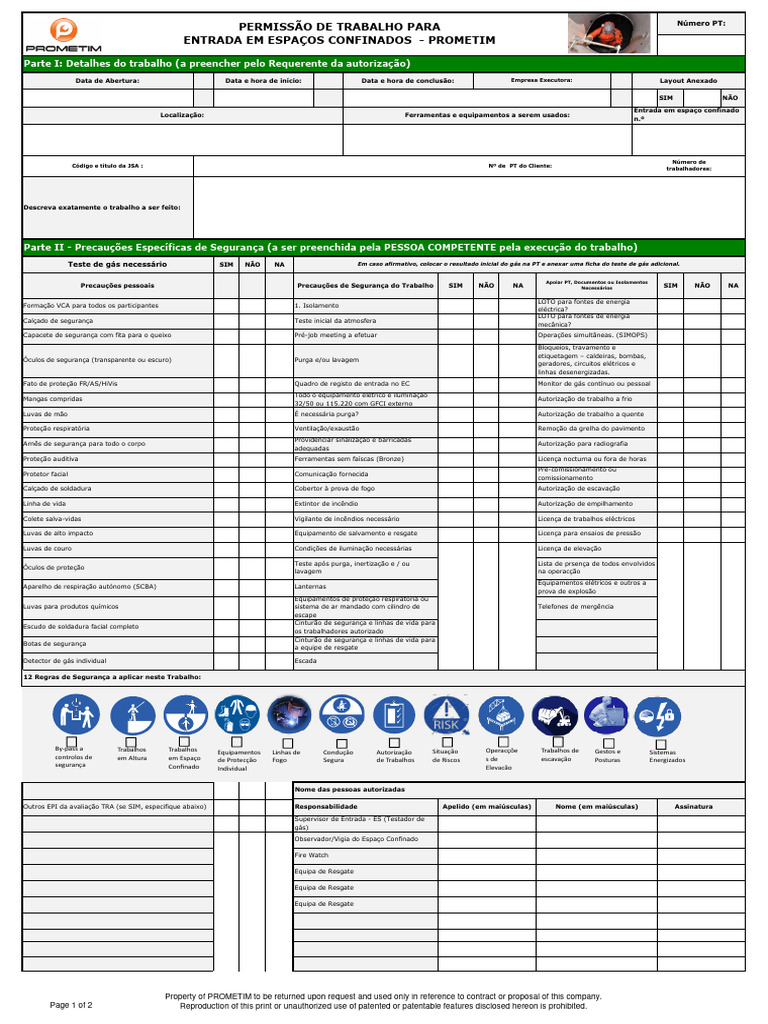 Confined Space Work Permit | PDF | Segurança