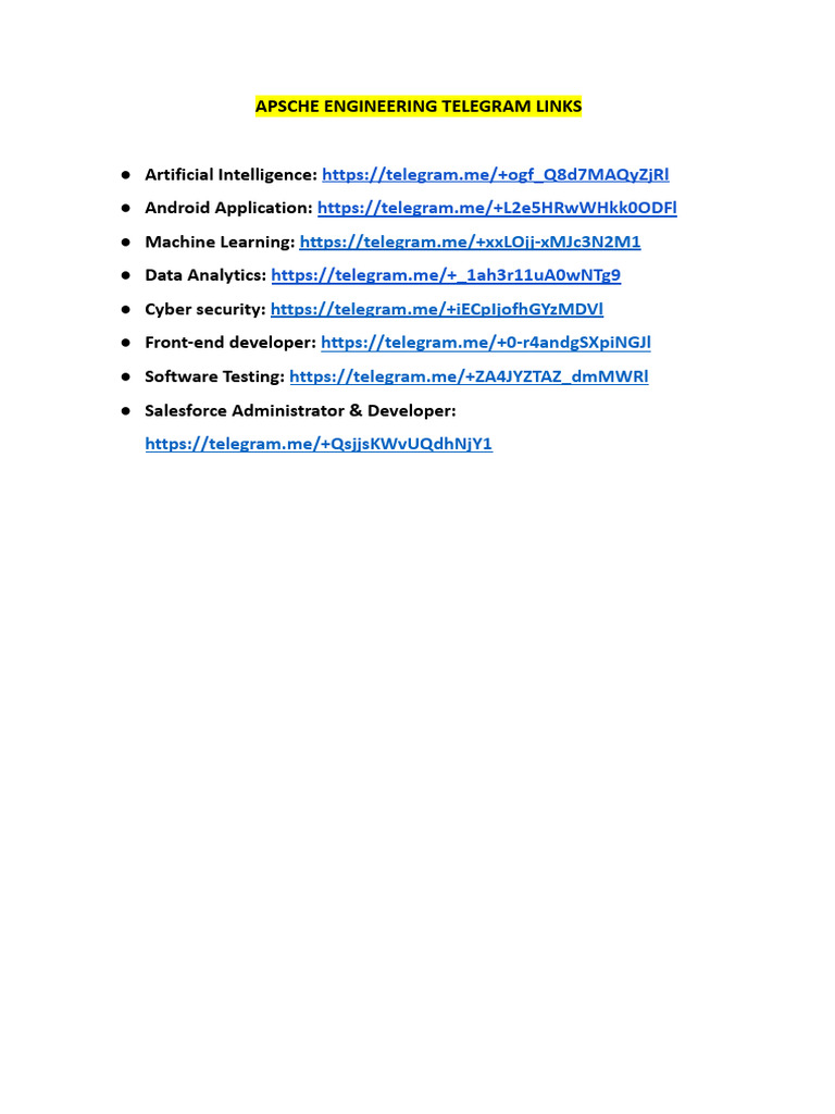 APSCHE Engineering Telegram Links | PDF