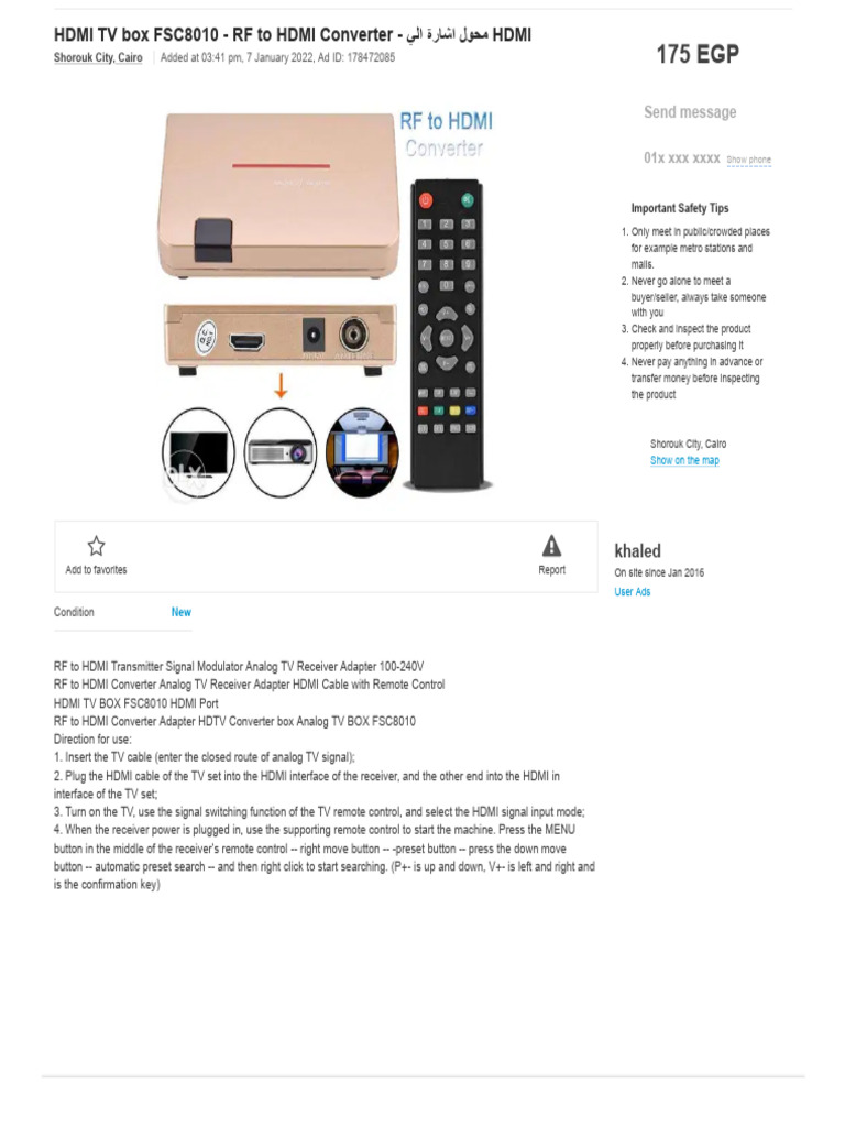 HDMI TV Box FSC8010 | PDF | Hdmi | Television