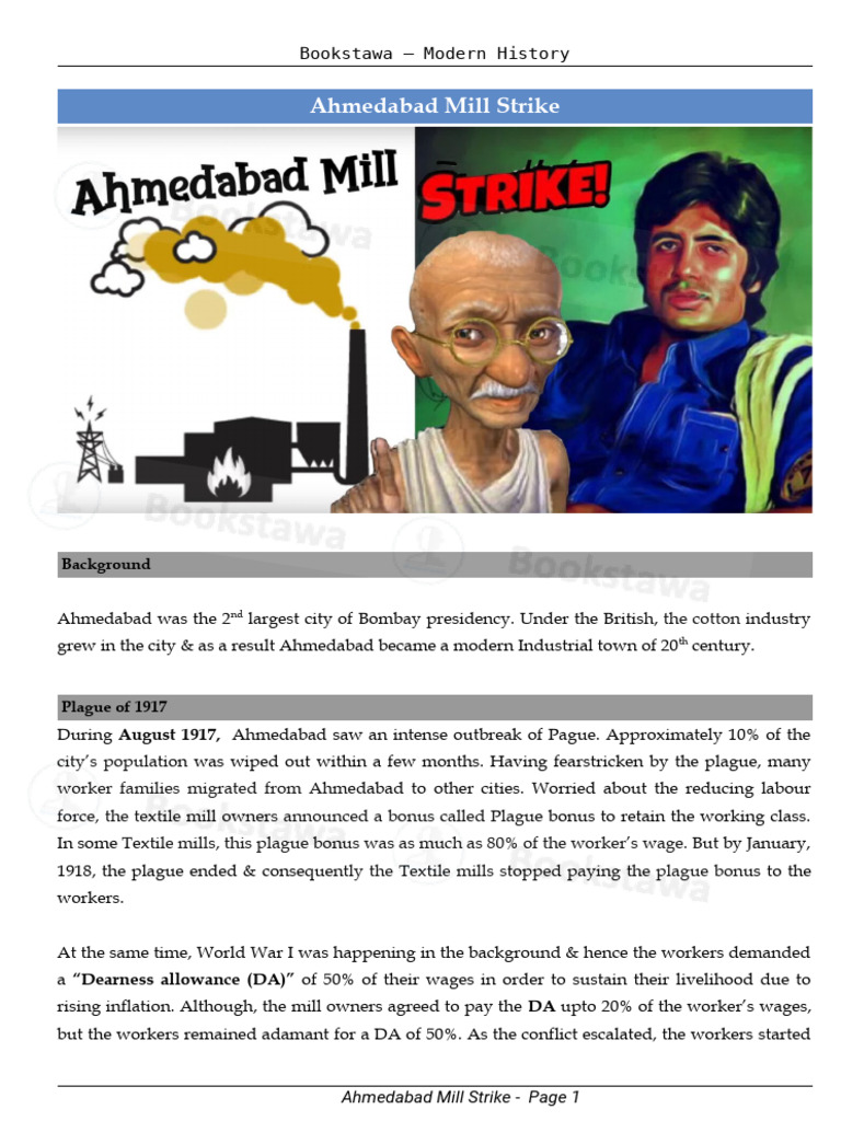 Ahmedabad Mill Strike of 1918 | PDF | Mahatma Gandhi | Strike Action