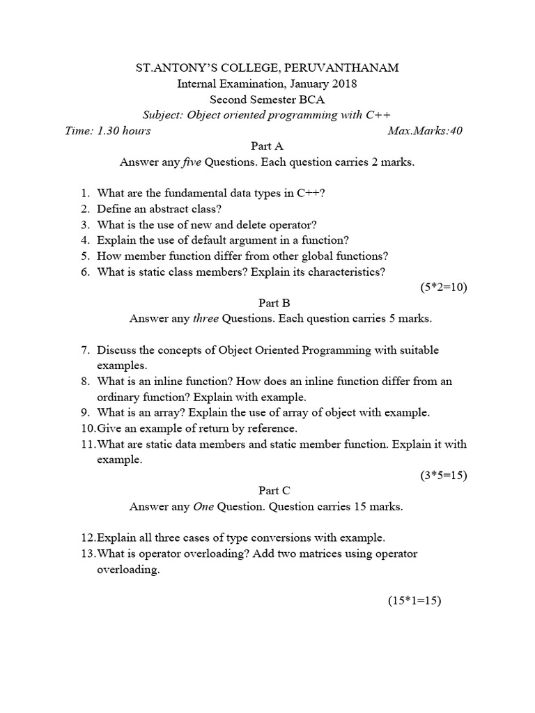 C++ Internal QP 2018-80 | PDF