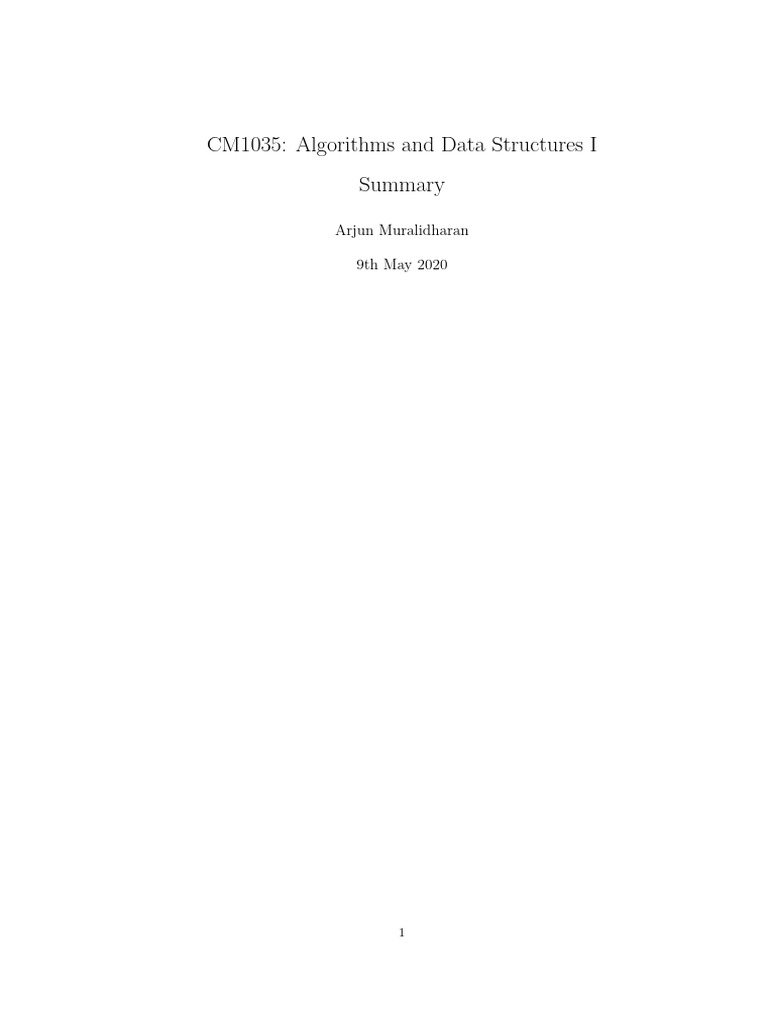 CM1035 Ads | PDF | Time Complexity | Algorithms
