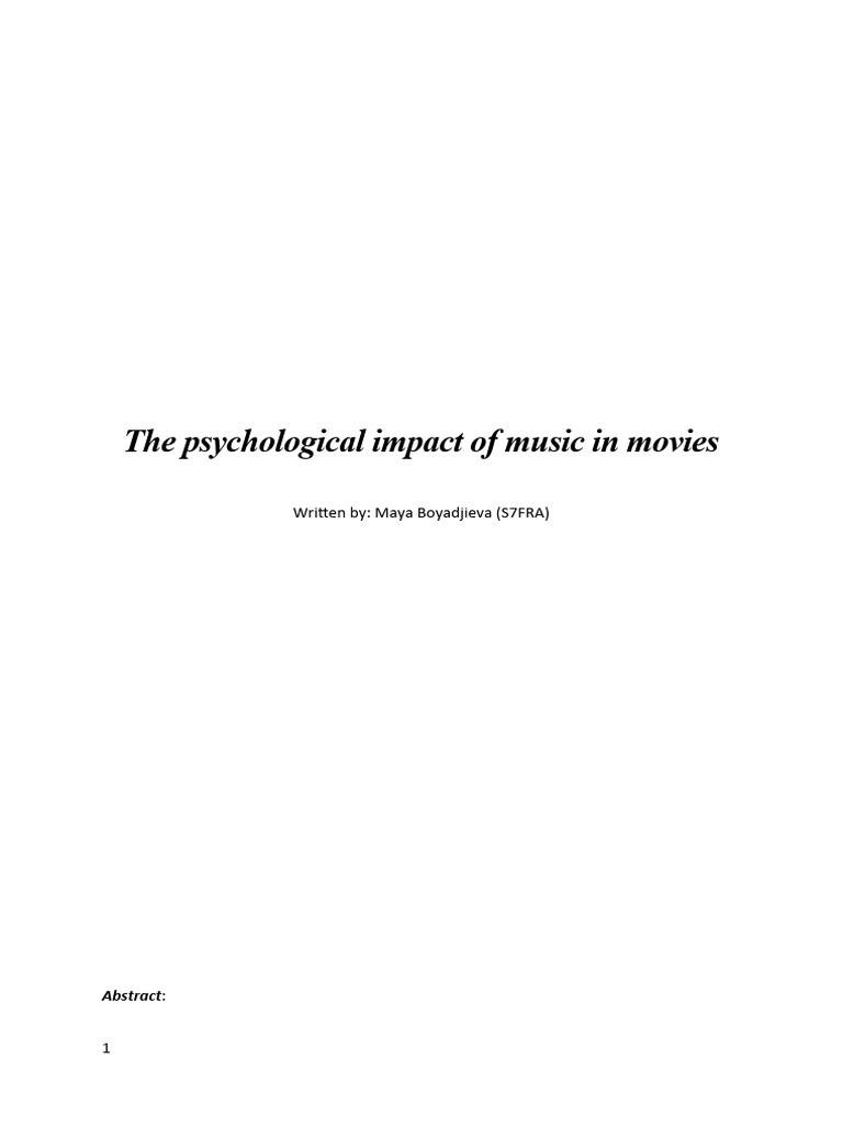The Psychological Impact of Music in Movies | PDF