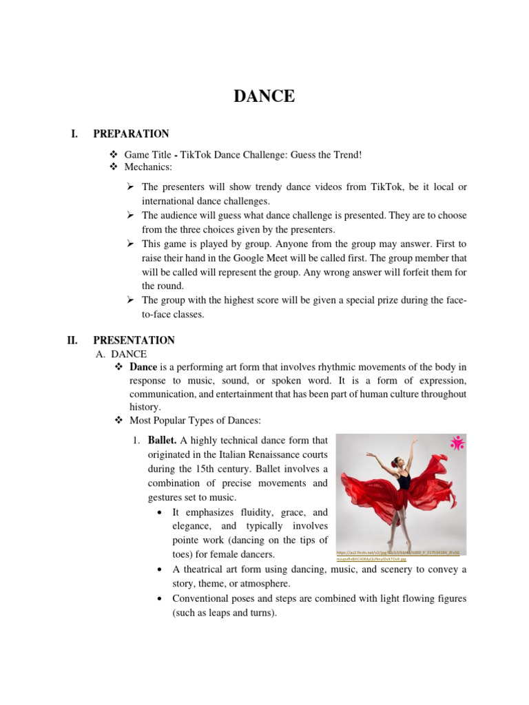 Dance Written Report Part 1 | PDF | Dances | Performing Arts