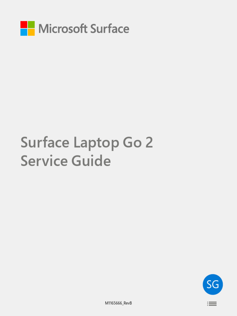 Surface Laptop Go 2 English Service Guide | PDF | Fires | Rechargeable ...