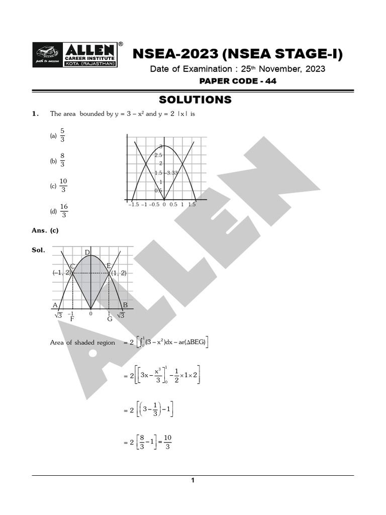 NSEA Exam 2023 Paper Solution | PDF