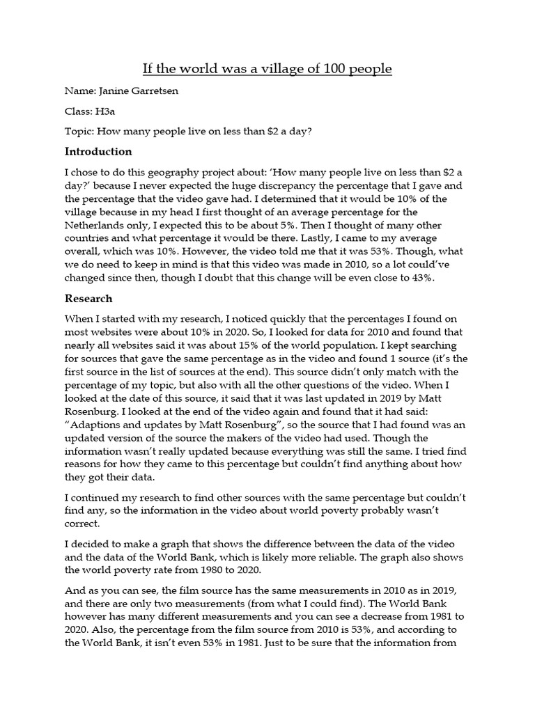 If The World Was A Village of A 100 People | PDF | Social Science