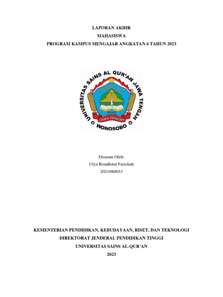 LAPORAN AKHIR Kampus Mengajar | PDF