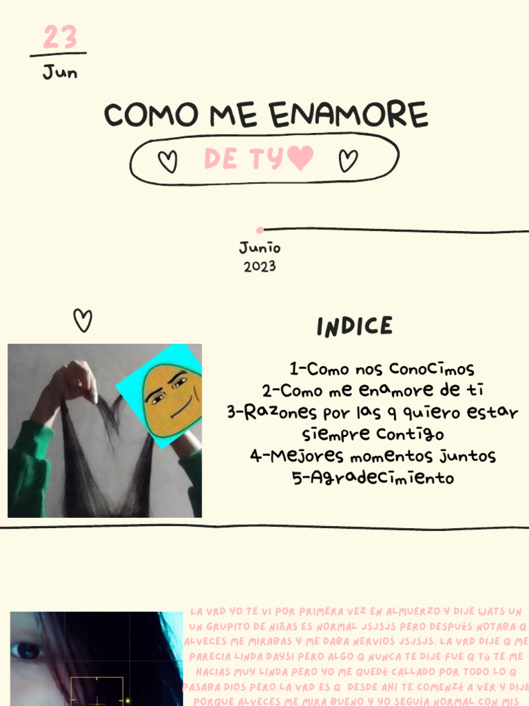 Como Me Enamore de Ti Mi Amor | Descargar gratis PDF | Amor