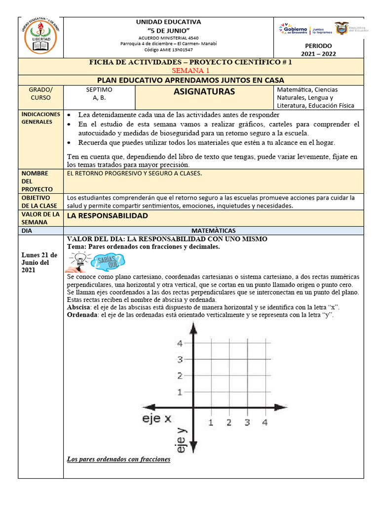 Proyecto Cientifico Septimo A-B Semana 1 | PDF