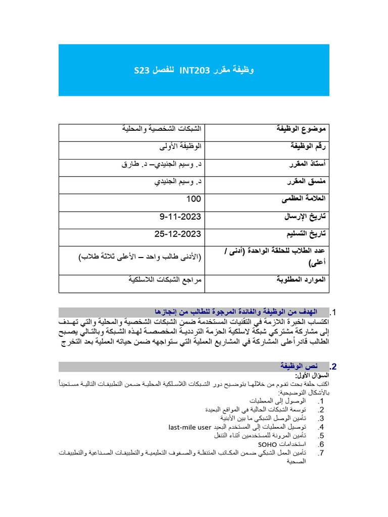 BAIT INT203 WassimAljuneidi S23 HW | PDF