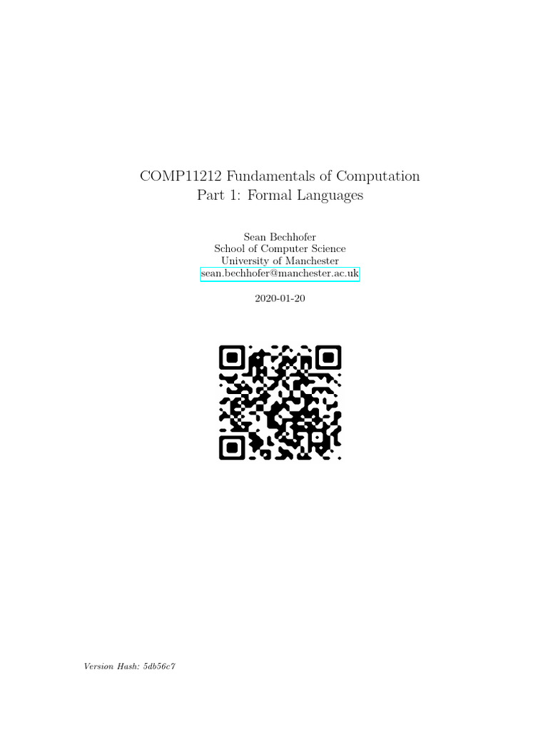 COMP11212-Fundamentals of Computation Part-I | PDF