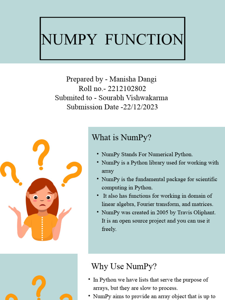 Manisha Dangi PPT Numpy Function | PDF