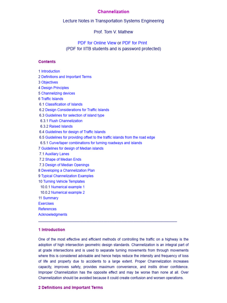 Unit 4 Channelization | PDF