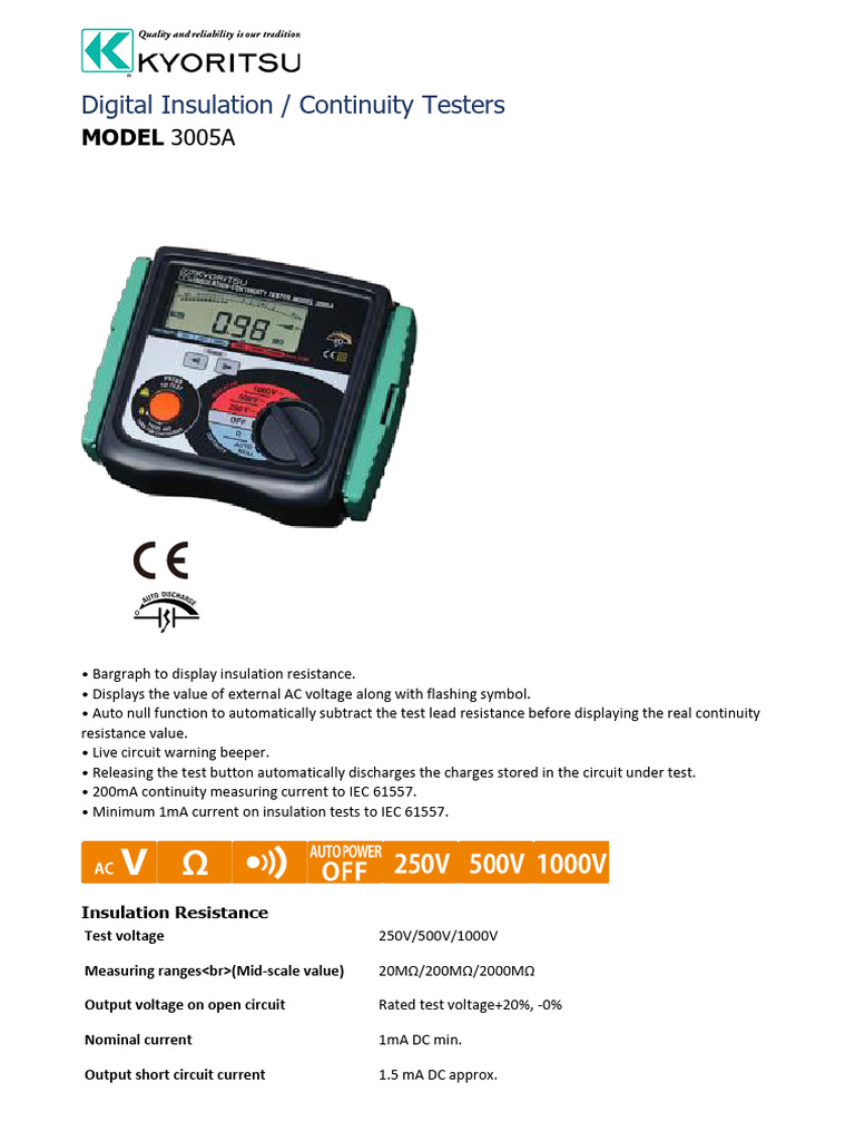 3005a Megometro Kyoritsu - Grupo Frats | PDF