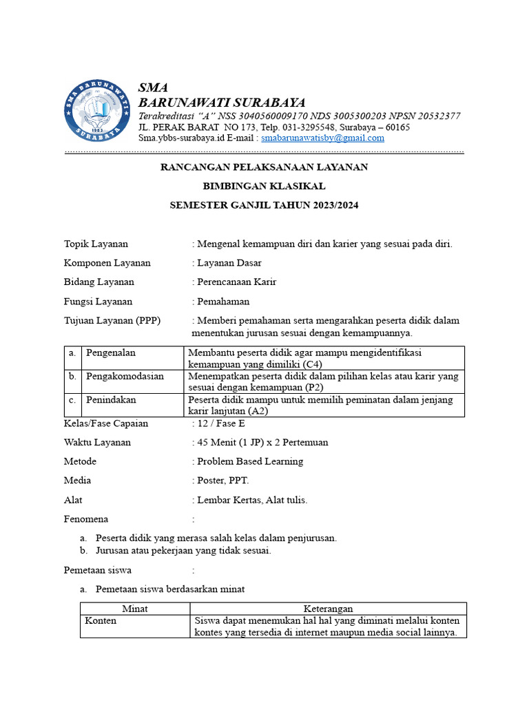 RPL BIMKLAS KARIR XI-XII - Mengenal Kemampuan Diri Dan Karier Yang Sesuai Pada Diri | PDF