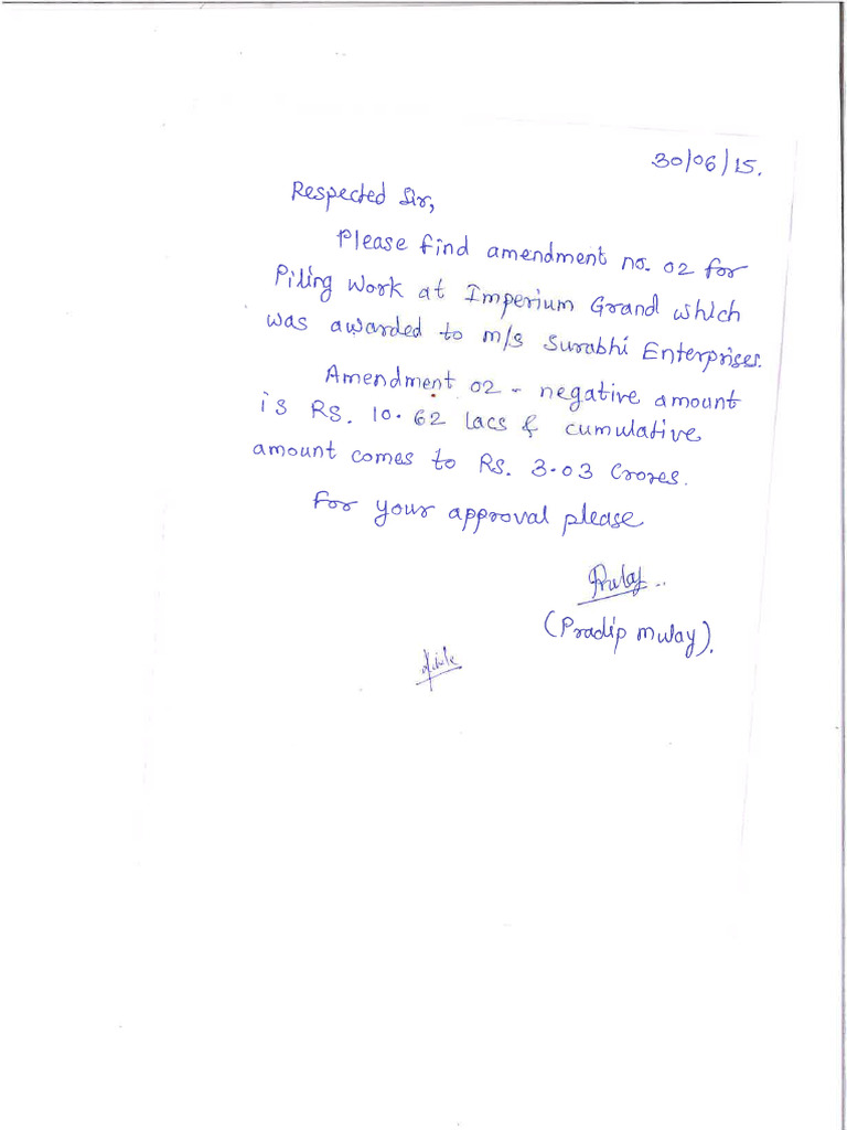 Cover Letter For Negative Amendment | PDF
