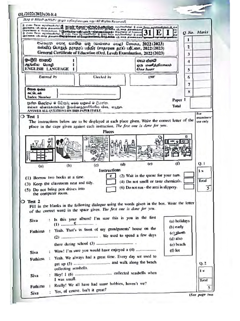 OL English Past Paper | PDF