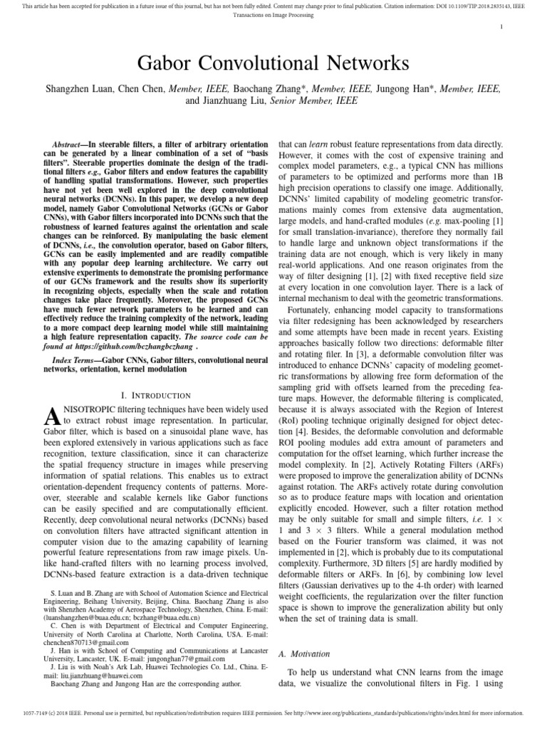 Gabor CNNTIP | PDF
