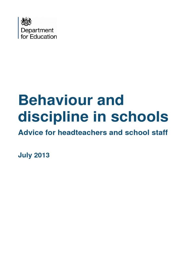 Behaviour and Discipline in Schools - A Guide For Headteachers and ...