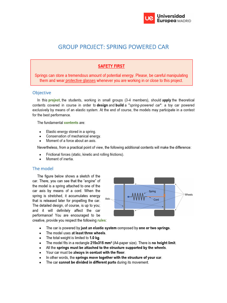 Project - Spring Powered Car | Download Free PDF | Friction | Force