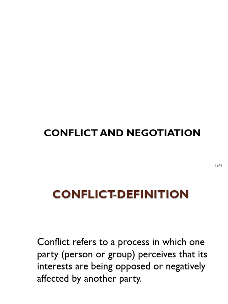 Conflict&negotiation Mba | PDF | Negotiation | Bargaining