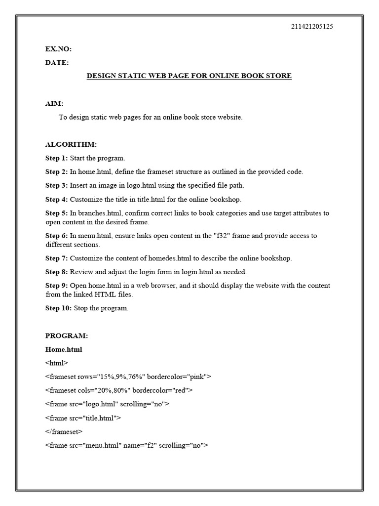 Online Book Store Static Web Pages | PDF | Computers