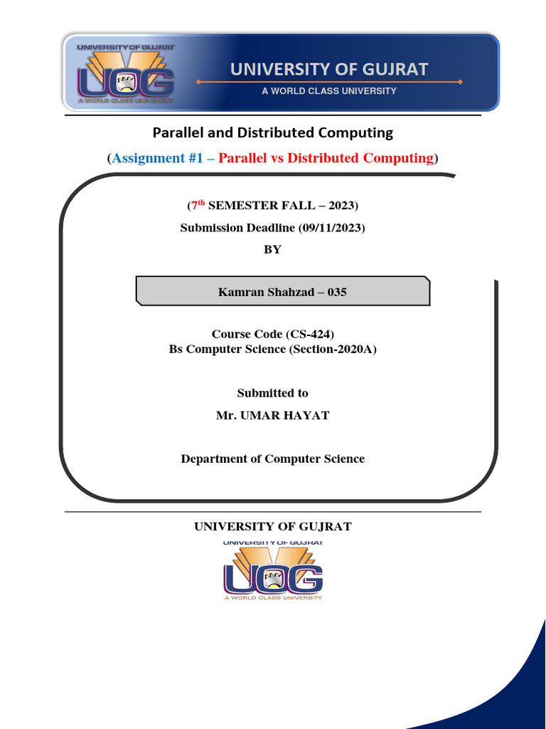 PDC Assignment #1 - (20014119-035) | PDF | Distributed Computing | Load Balancing (Computing)