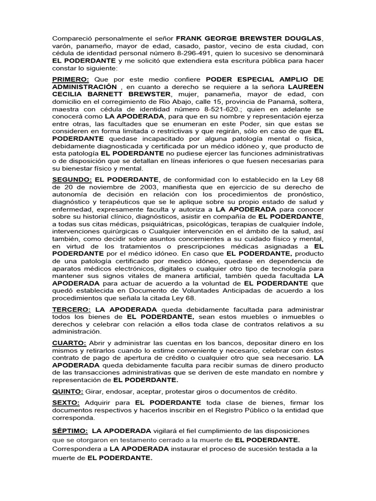 Poder General | PDF | Donación | Panamá
