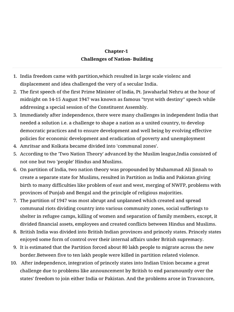 Chapter 10 | PDF | Partition Of India | Two Nation Theory