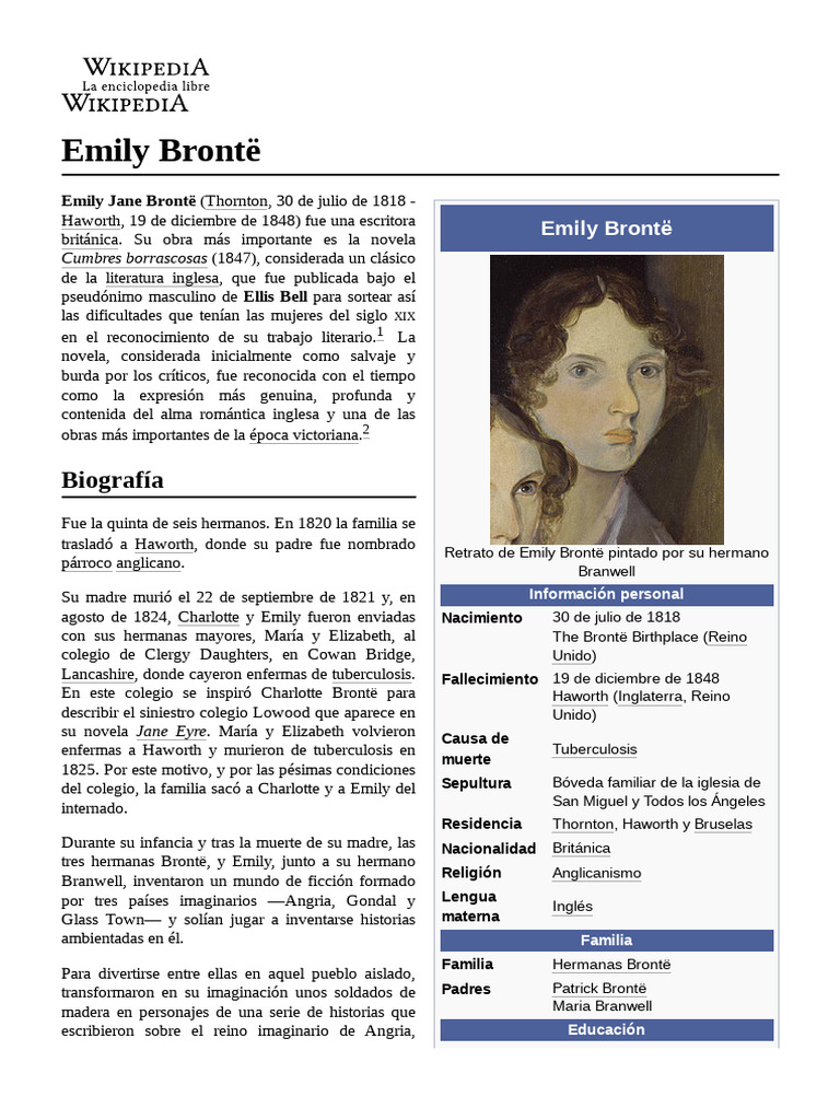 Emily Brontë | PDF | Emily Brontë | Charlotte Bronte