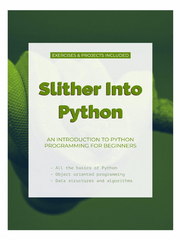 Slither Into Python | PDF | Boolean Data Type | Parameter (Computer Programming)