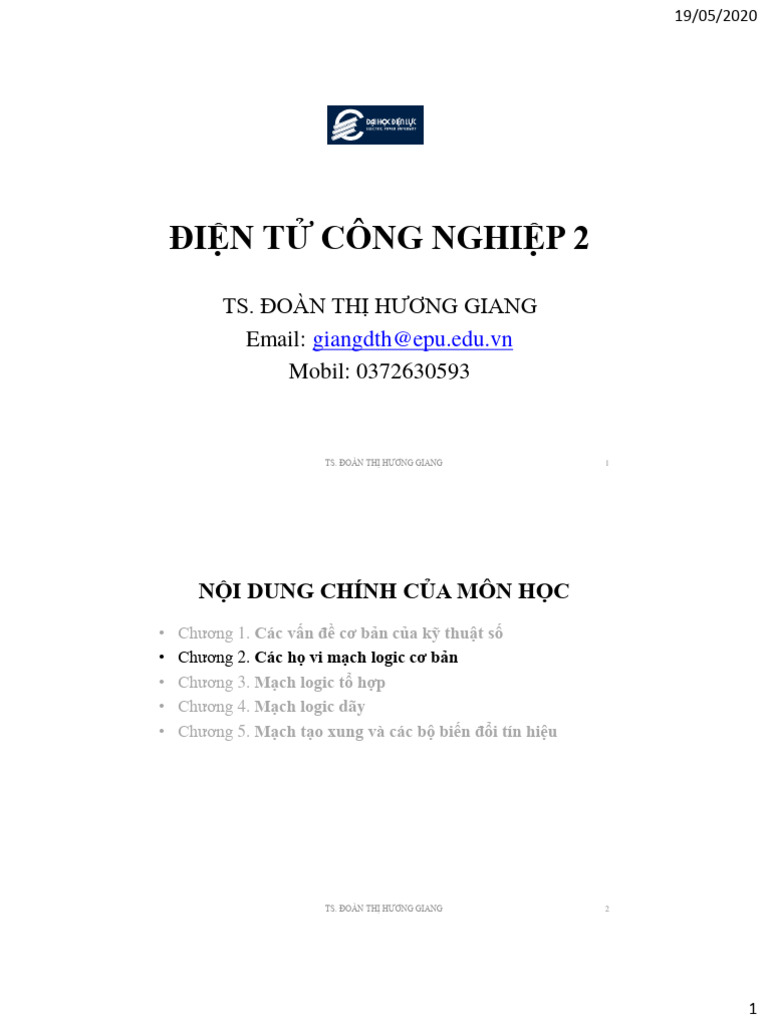 ĐIỆN TỬ CÔNG NGHIỆP 2 - C2 - to - SV | PDF