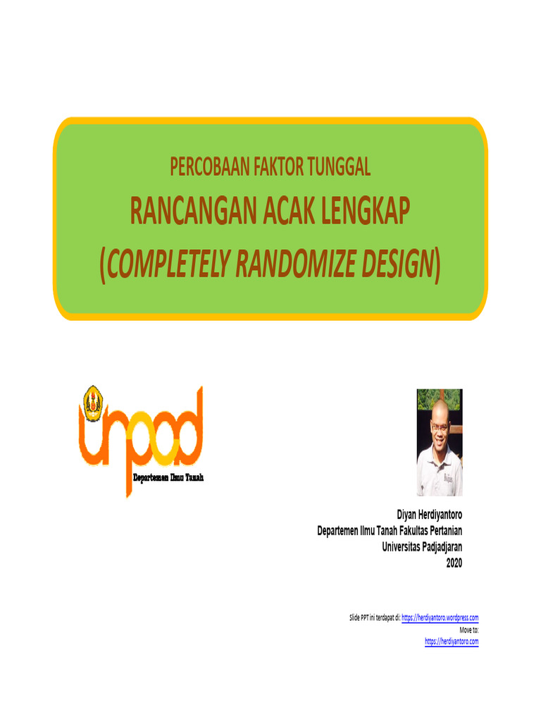 Rancob 2 - Faktor Tunggal Ral (Diyan Herdiyantoro 2020) | PDF
